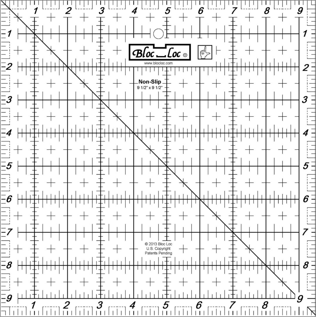 Non Slip Ruler 9 1 2 X 9 1 2 LH Bloc Loc Rulers Non Slip Ruler 9 1 2 X 9 1 2 LH Bloc Loc Rulers